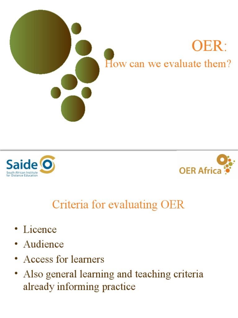 Evaluating OER | PDF