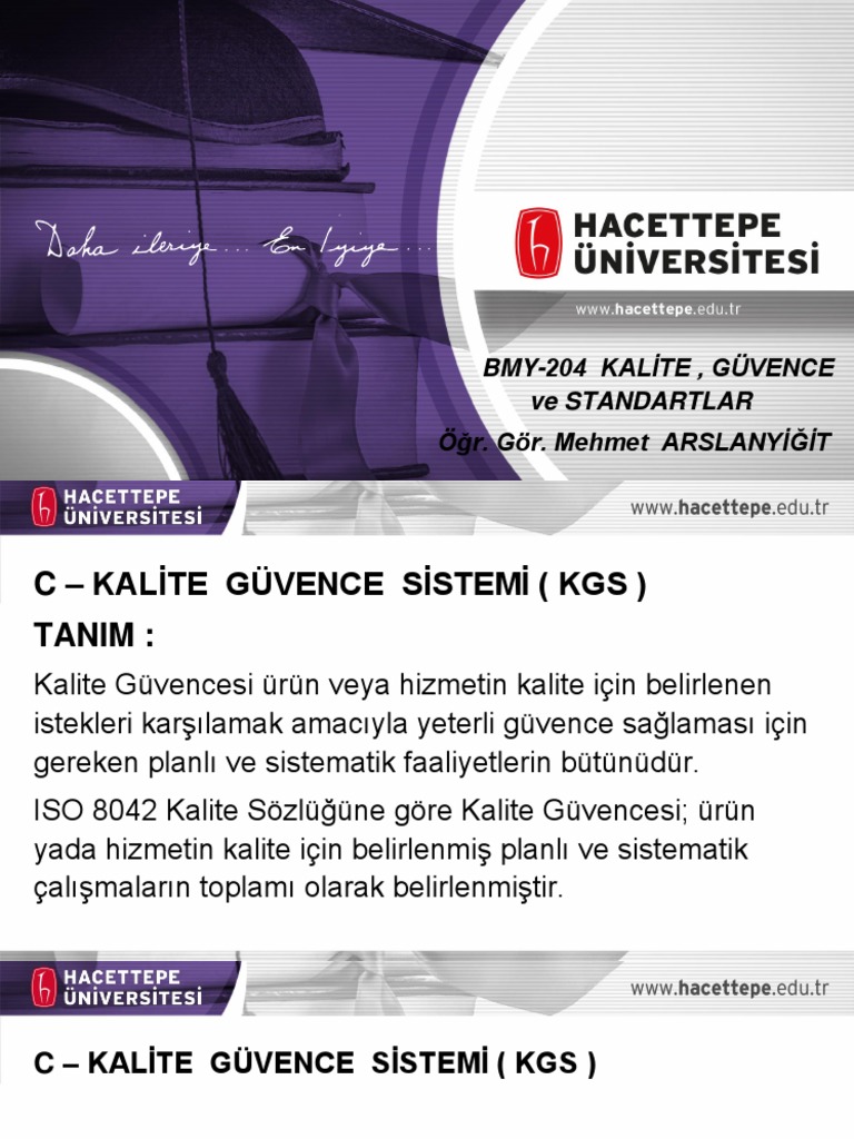 BMY 204 KALITE 9 Hafta | PDF