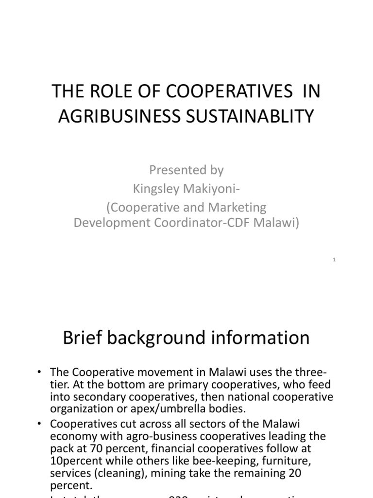 The Role Of Cooperatives In Agribusiness Sustainablity Pdf