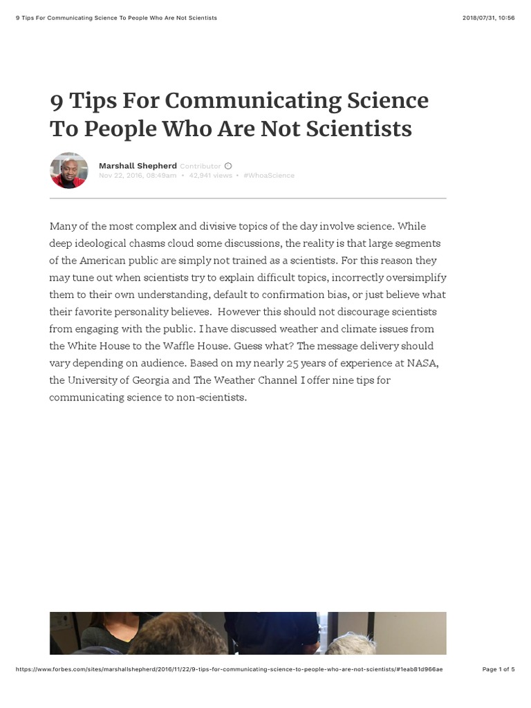 9 Tips For Communicating Science To People Who Are Not Scientists | PDF 9 Tips For Communicating Science To People Who Are Not Scientists | PDF