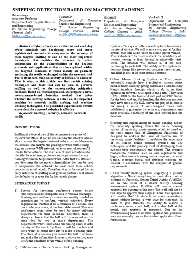 Sniffing Detaction Based On Machine Learning | PDF | Computer Security ...