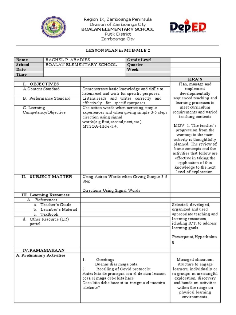 MTB Mle 2 Maam Abadies | PDF | Learning | Teachers
