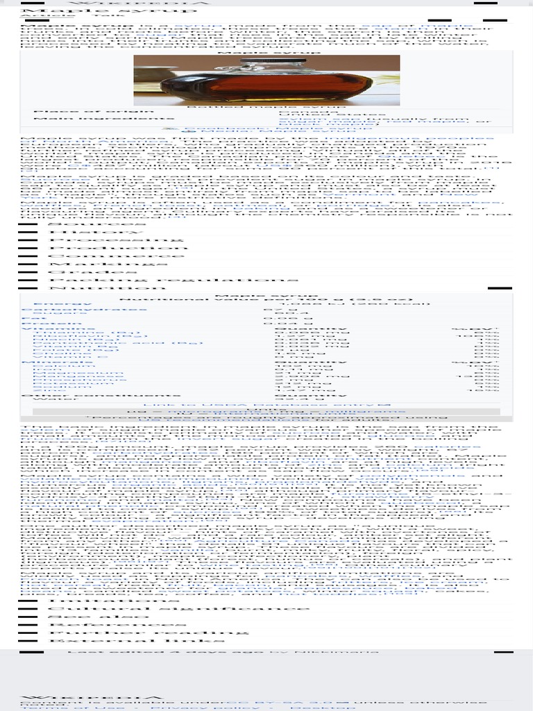 Maple Syrup Wikipedia Pdf