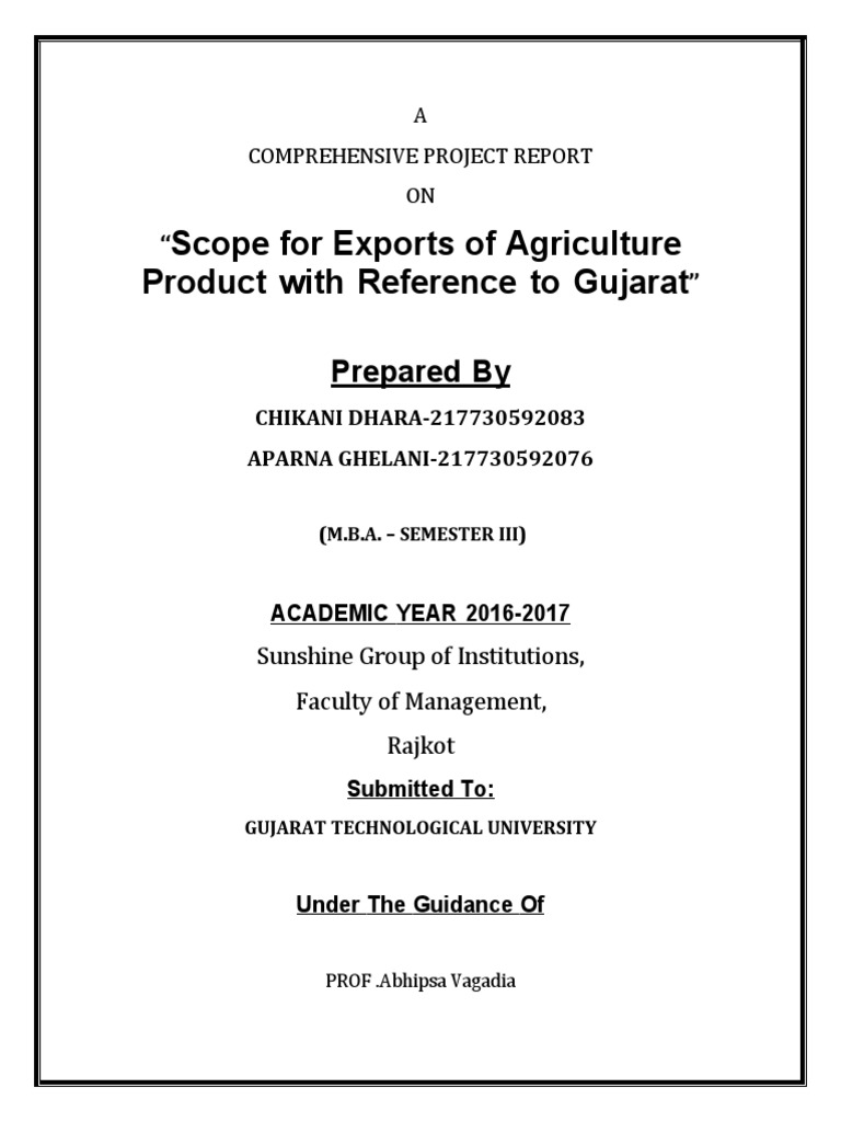 A Comprehensive Project Report | PDF