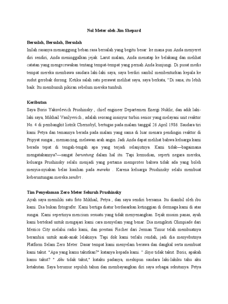 The Zero Meter Diving Team by Jim Shepard | PDF