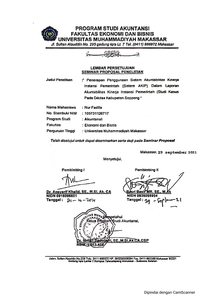 Lembar Persetujuan Sempro | PDF