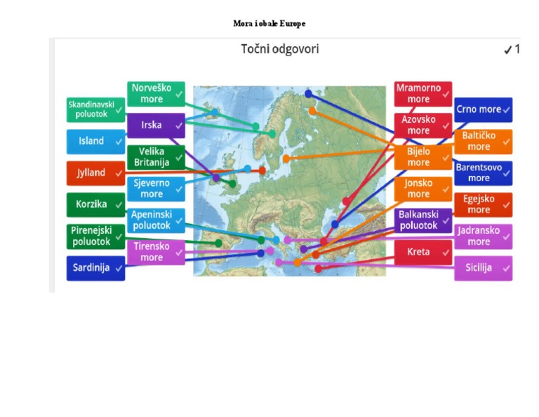 Mora I Obale Europe - Slijepa Karta RJEŠENJA | PDF