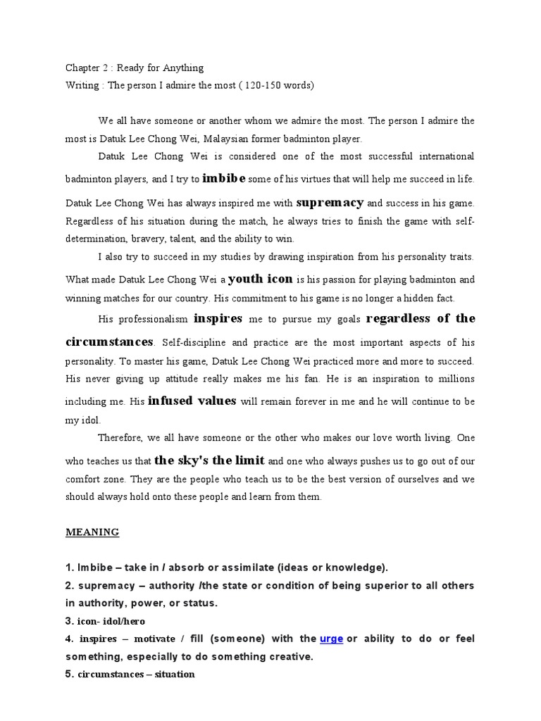 Person I Admire The Most Essay | PDF