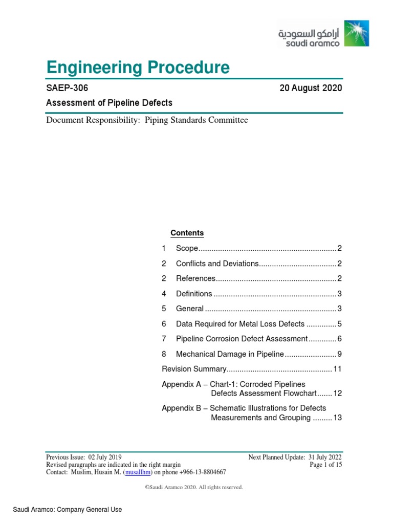 Saep 306 | PDF | Pipe (Fluid Conveyance) | Pipeline Transport