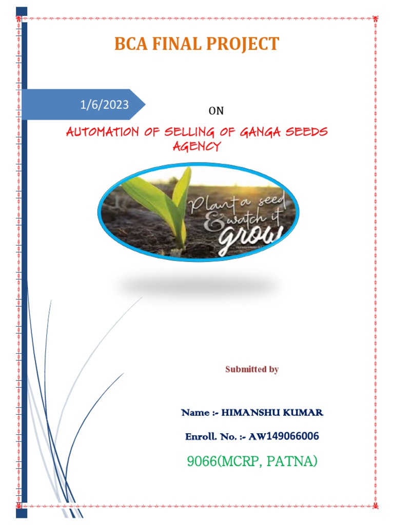 Bca Project On Seeds | PDF
