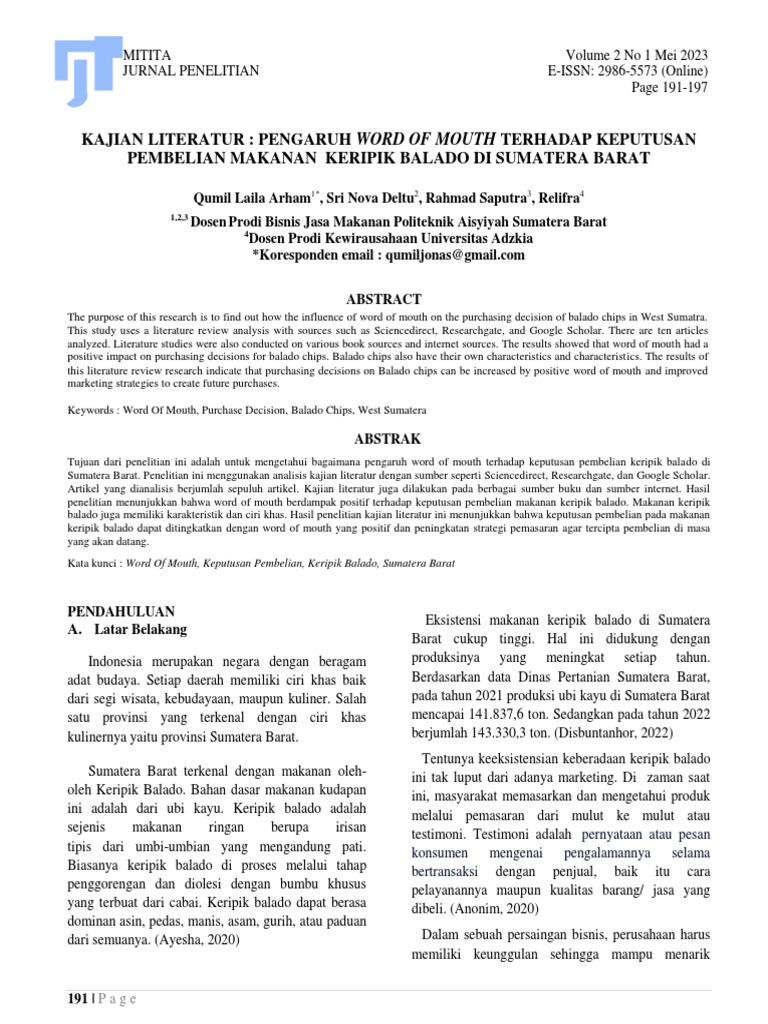 Jurnal Penelitian Mitita | PDF