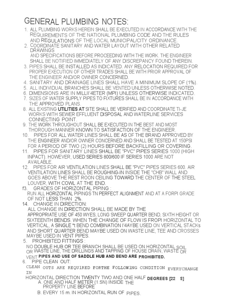 General Plumbing Notes | PDF General Plumbing Notes | PDF