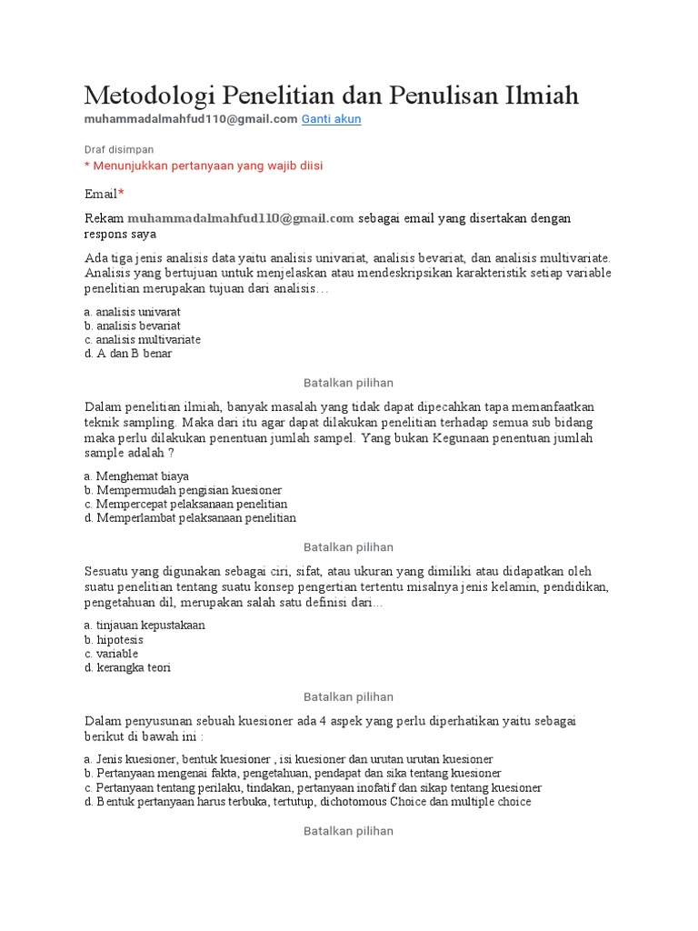 Metodologi Penelitian Dan Penulisan Ilmiah | PDF | Sains & Matematika