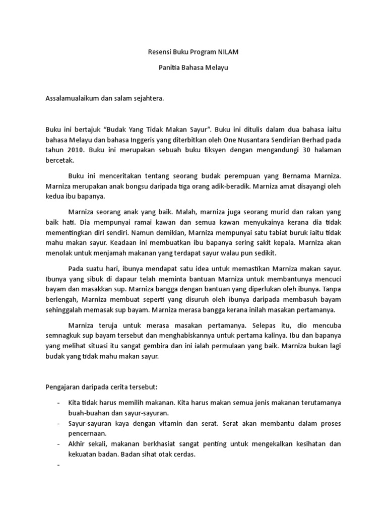 Resensi Buku Program NILAM 1 | PDF