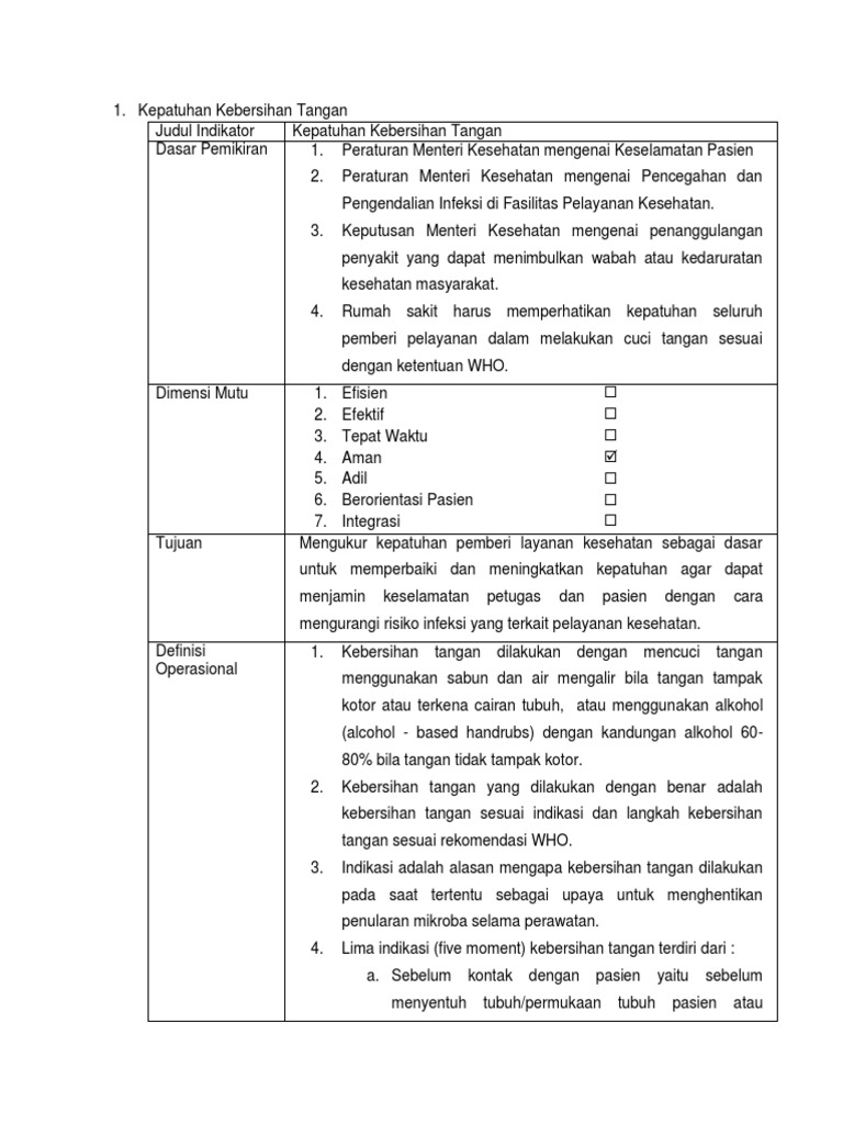 Indikator Mutu Nasional Rumah Sakit 2023 | PDF | Sains & Matematika