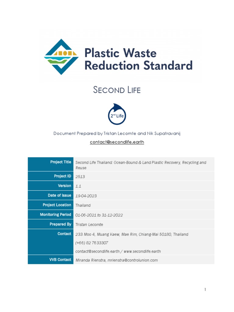 Second-Life-Plastic-Project-Monitoring-Report-2021-2022 v1.1 | PDF ...