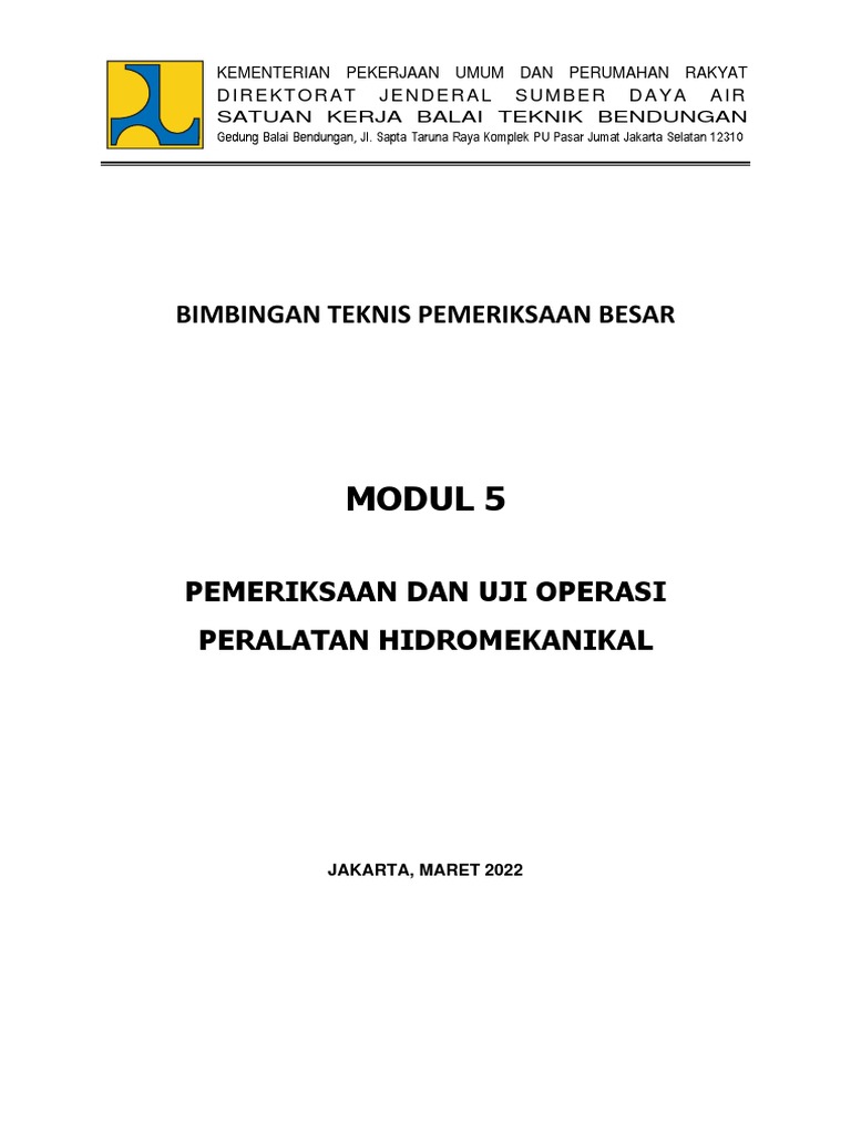 Modul 5 - Pemeriksaan Hidromekanikal | PDF