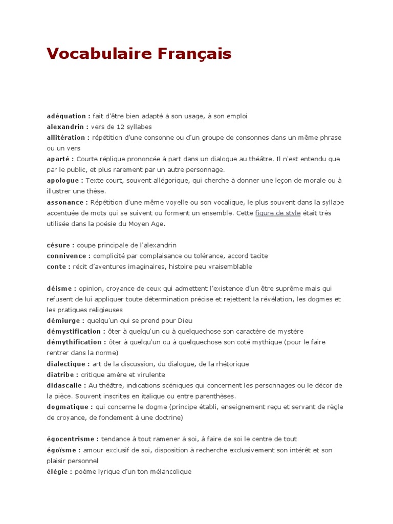 Lexique des termes littéraires français | PDF | Dieu | Linguistique
