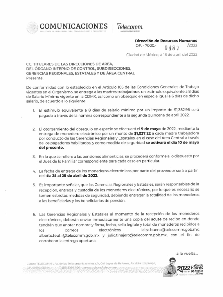 Oficio Circular 7000.-0487 | PDF