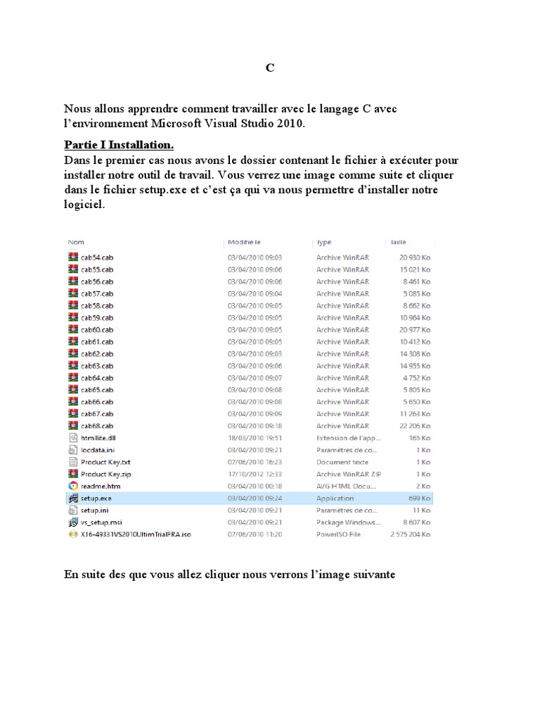 Installation et programmation en C sous VS2010 | PDF | C ++ | C (Langage de programmation)
