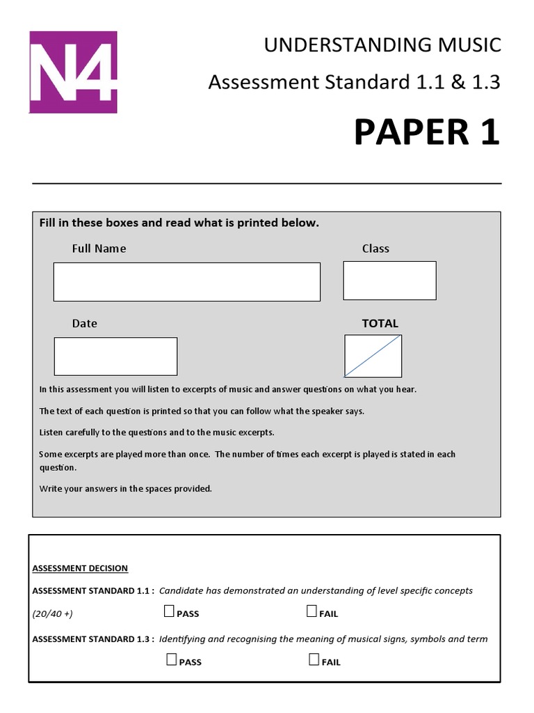 S3 N4 Exam Paper | PDF
