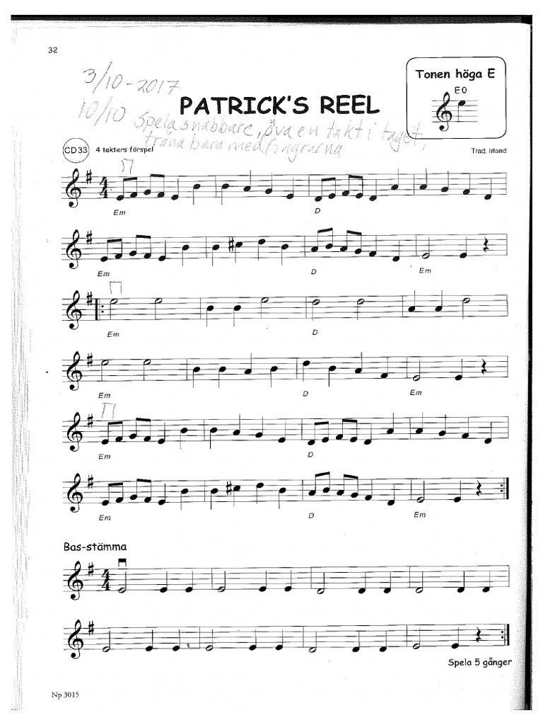 Patrick's reel | PDF
