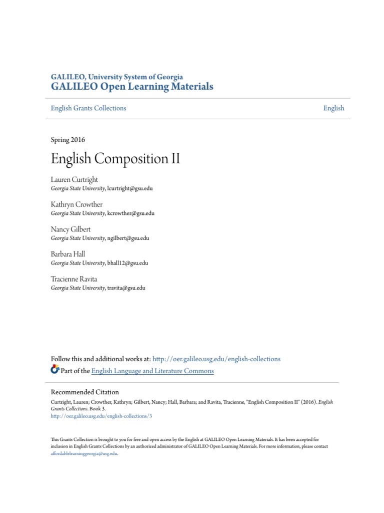 English Composition II | PDF
