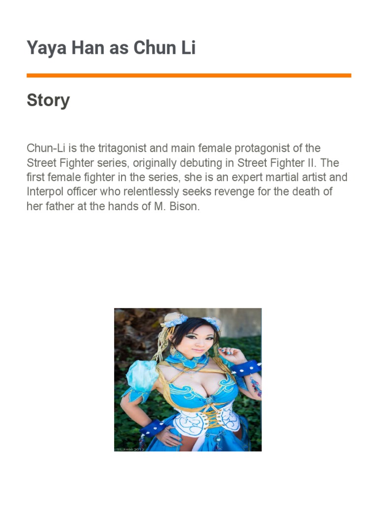 Yaya Han As Chun Li: Story | PDF