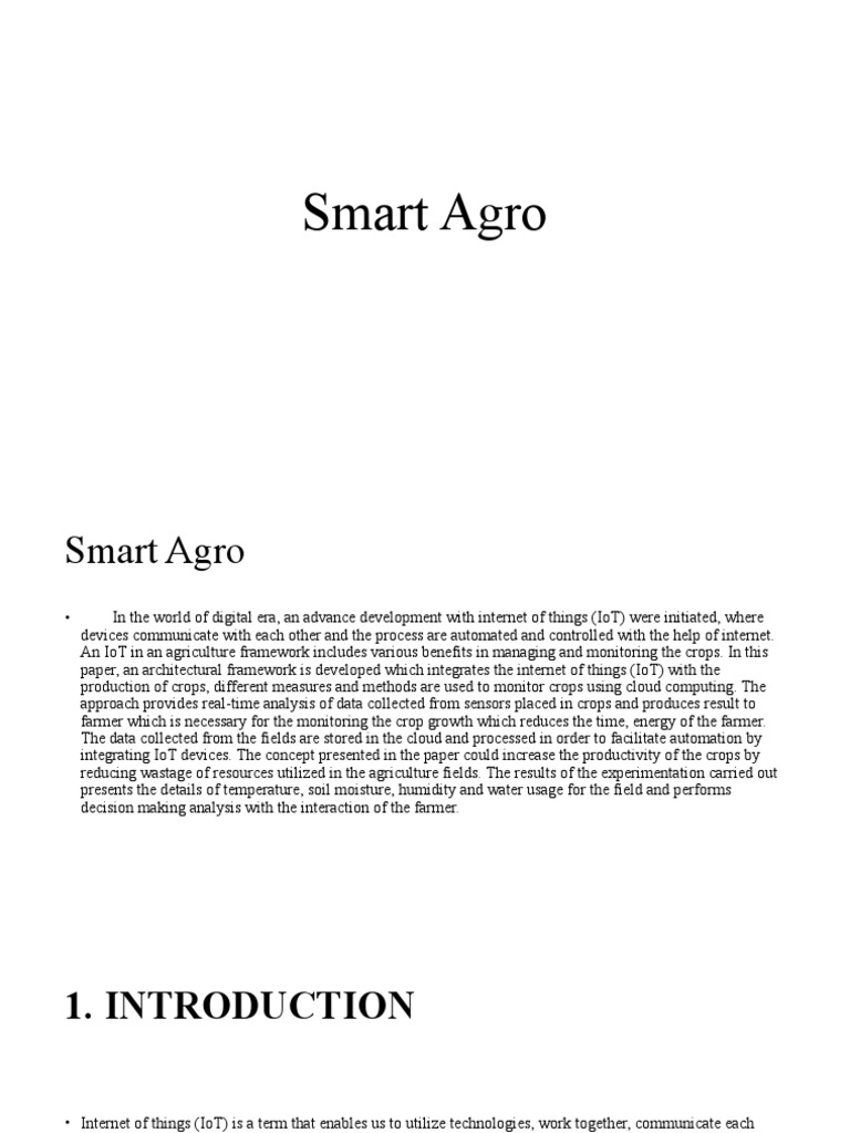 Smart Agro | PDF | Internet Of Things | Computing