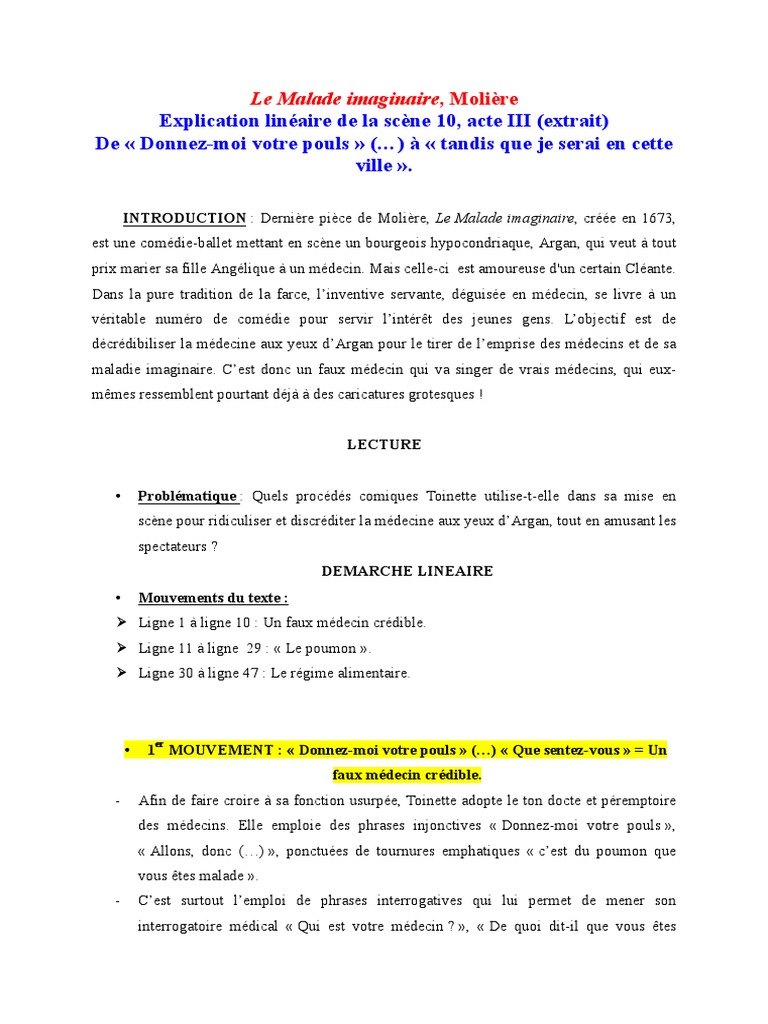 Explication 3 | PDF | Molière