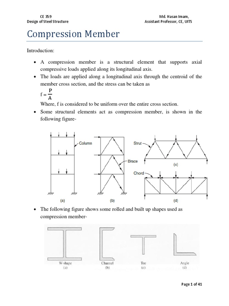 Compression Member | PDF | Buckling | Strength Of Materials