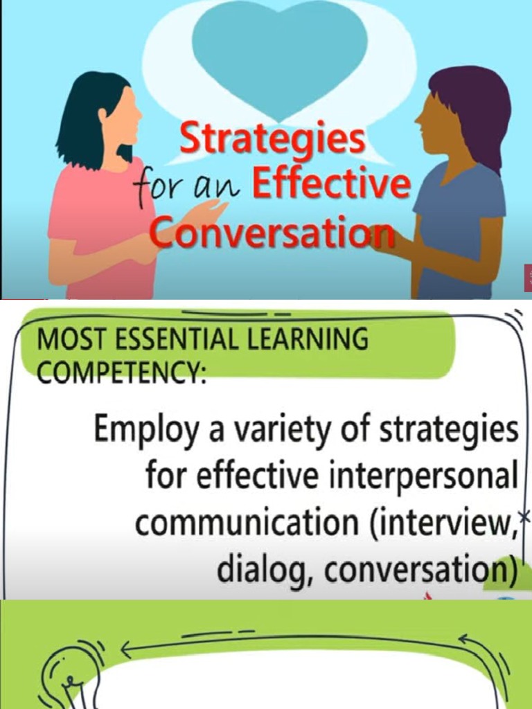 Strategies For An Effective Conversation | PDF
