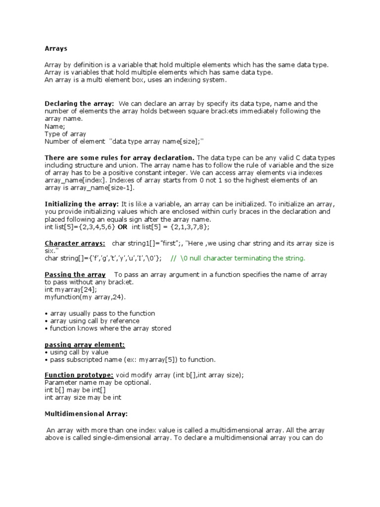 0 Null Character Terminating The String | PDF | Subroutine | Array Data ...