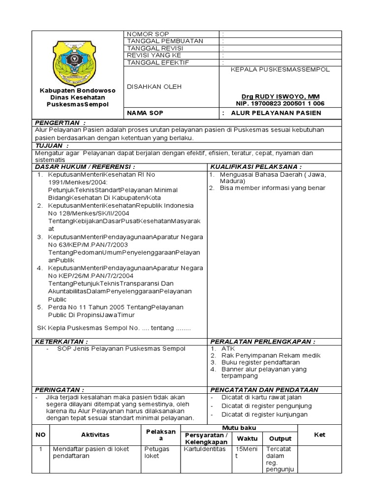 SOP Alur pelayanan | PDF