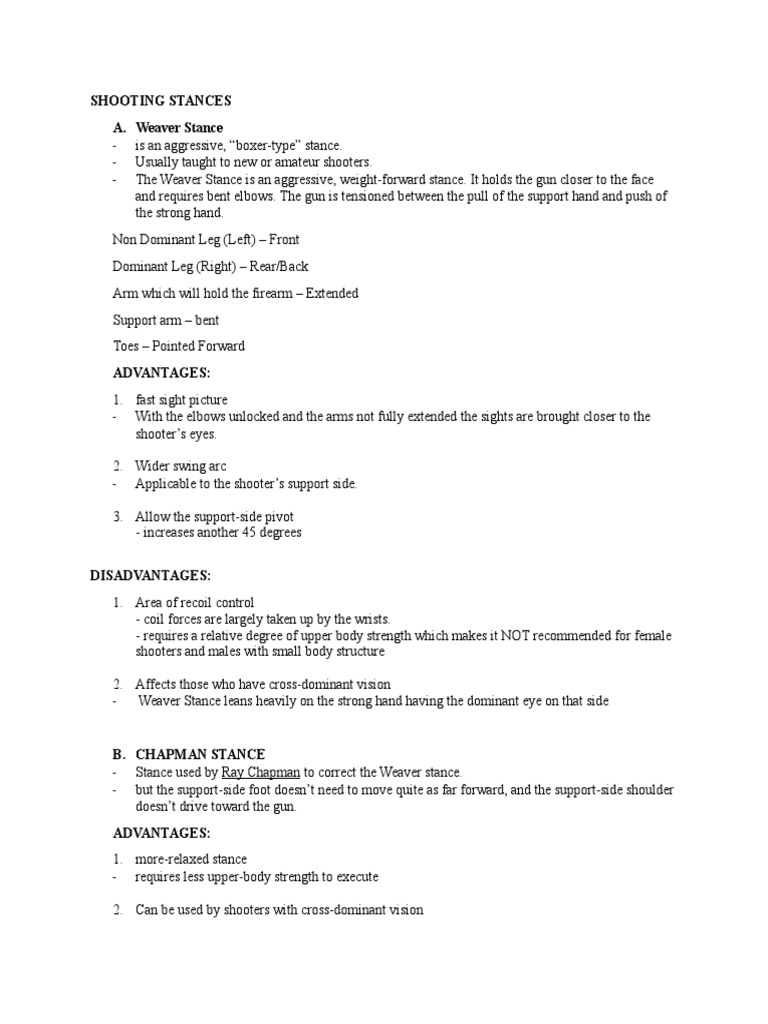 Shooting Stances | PDF | Gun | Trigger (Firearms)