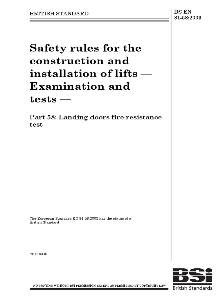 En 81-58 | PDF | Door | Elevator