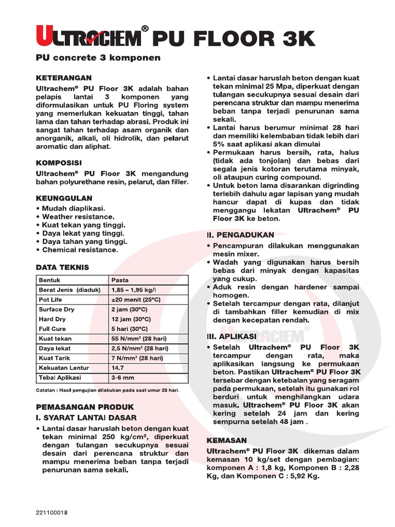 Ultrachem Brosur Pu Floor 3k (18 Nov 2022) - P | PDF