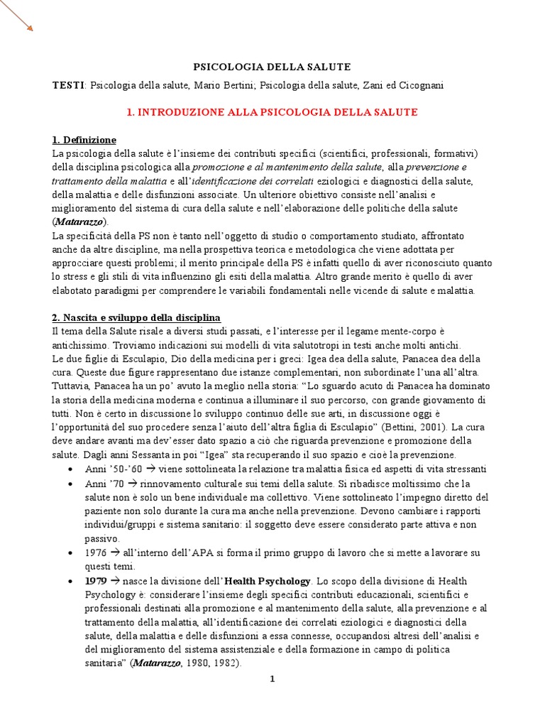 Psicologia Della Salute | PDF