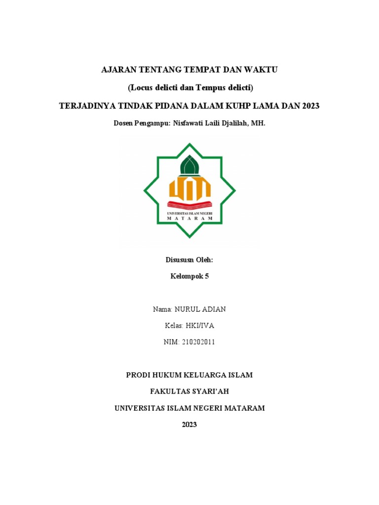 Locus dan Tempus Delicti dalam Hukum Pidana | PDF | Hukum | Politik