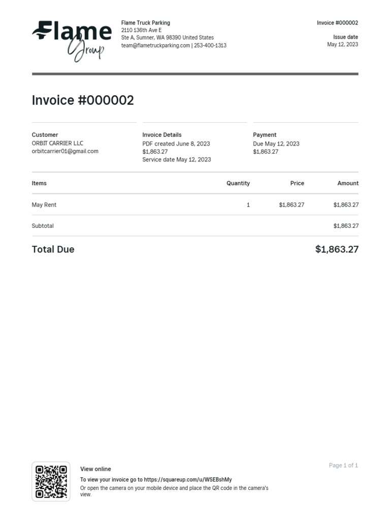 Flame Invoice | PDF