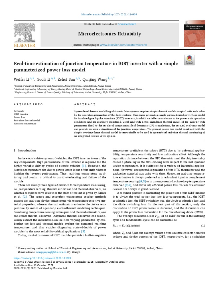 65 - Real-Time Estimation of Junction Temperature in IGBT Inverter With A Simple Parameterized ...