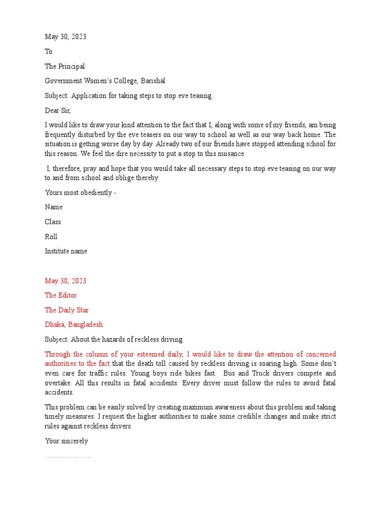 Formal Letter and Paragraph | PDF