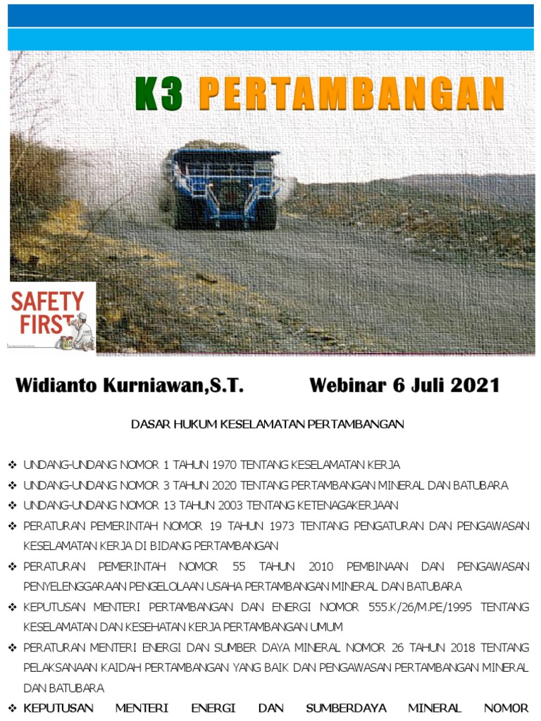 K3 Pertambangan Webinar | PDF