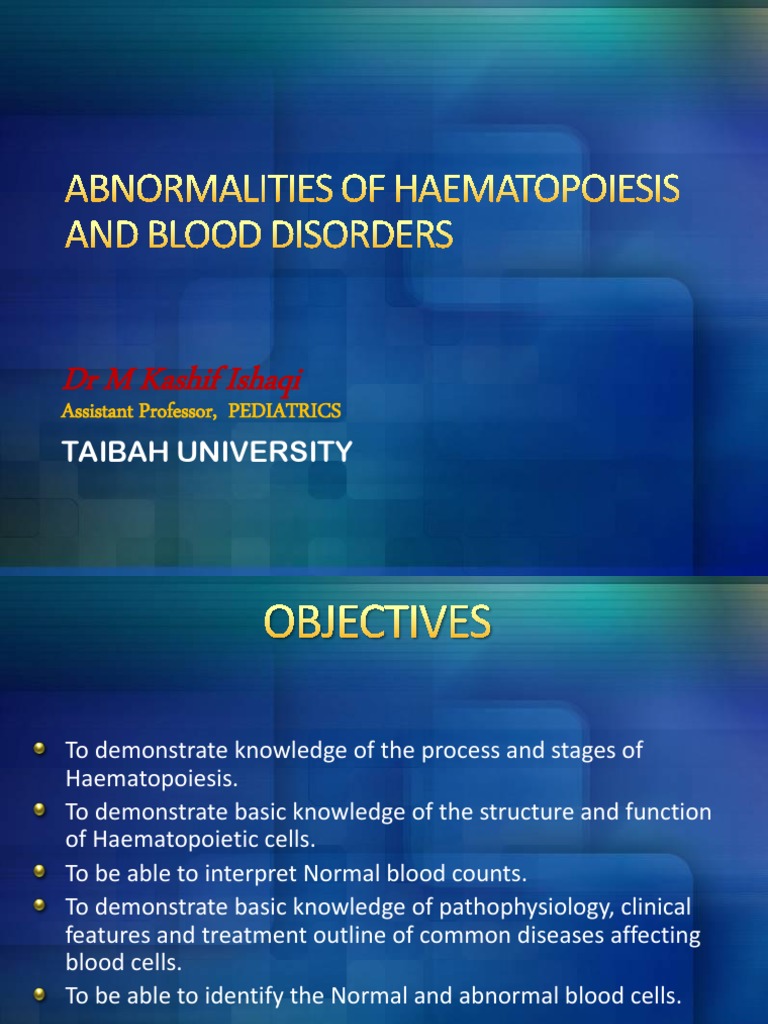 Abnormalities of Haematopoiesis and Blood Disorders | PDF