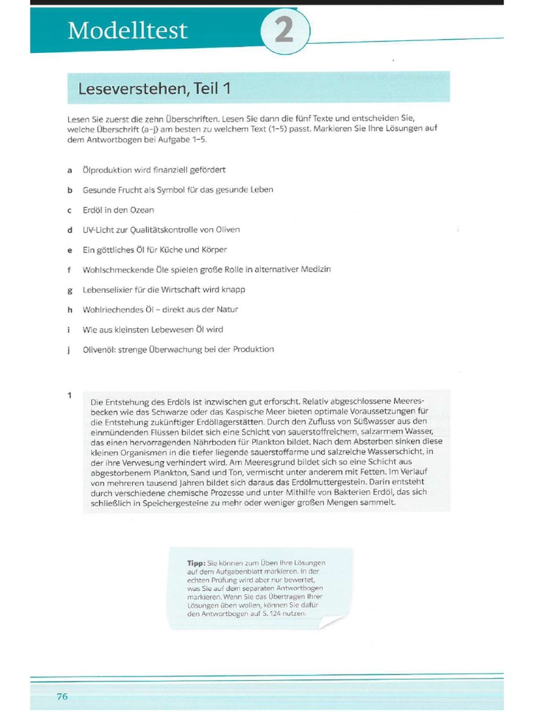 Mit Erfolg Zu Telc Deutsch B2 - Modaltest 2 | PDF