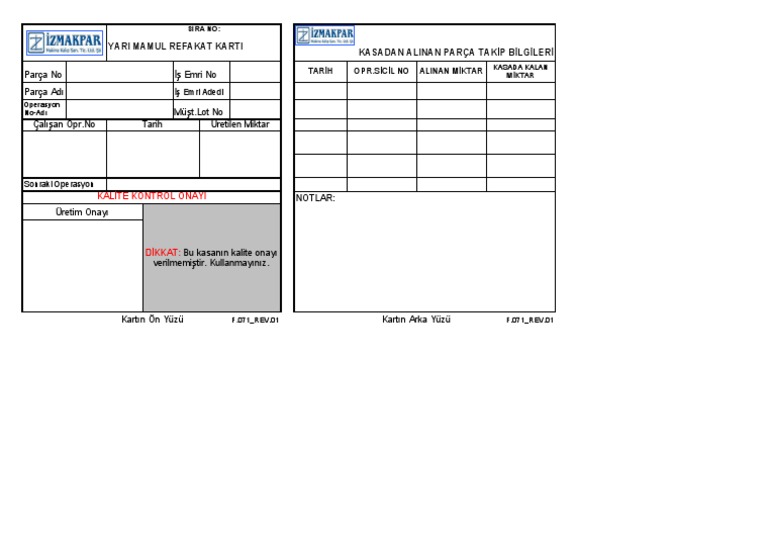 f.071 Yari Mamul Refakat Karti | PDF
