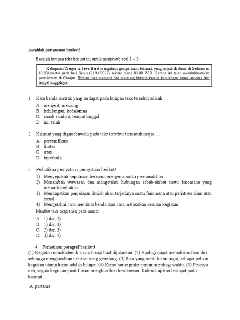 Latihan Pat SMT Genap | PDF