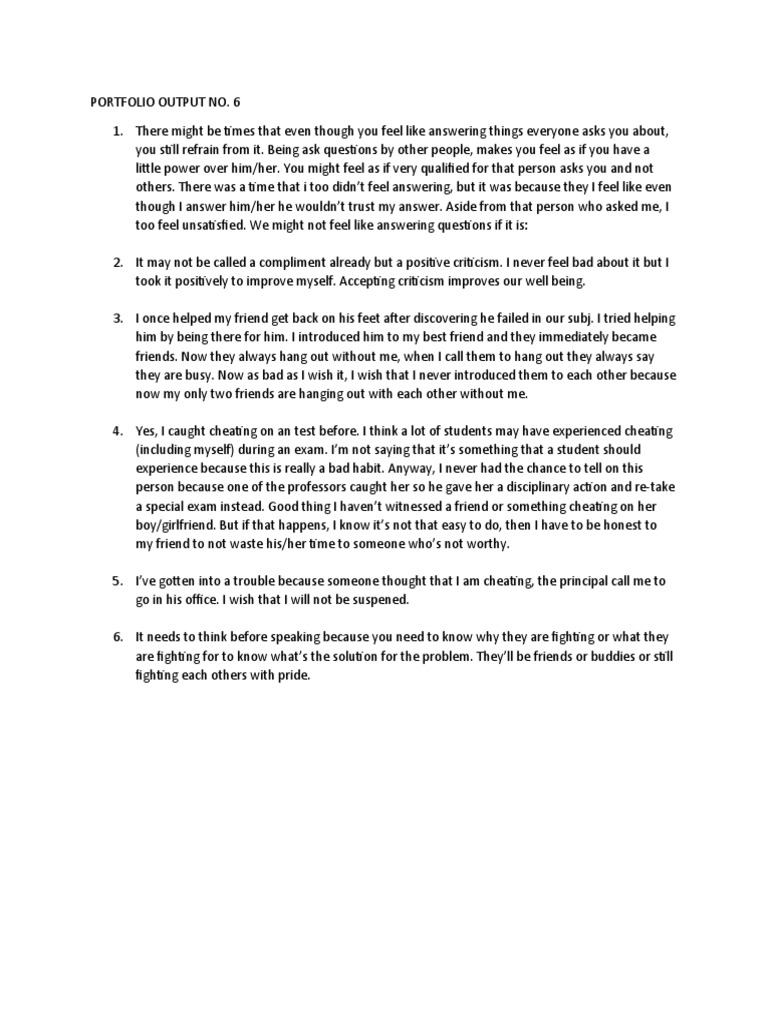 Portfolio Output No 6 | PDF