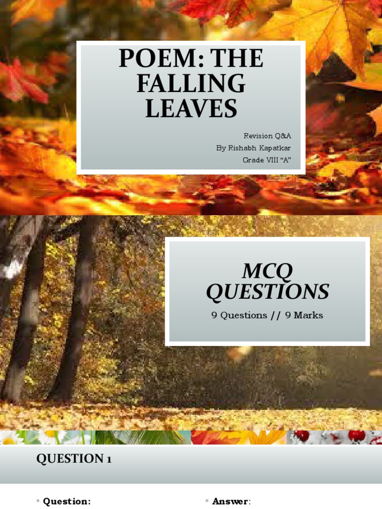 English - Revision - Poem-Falling Leaves | PDF