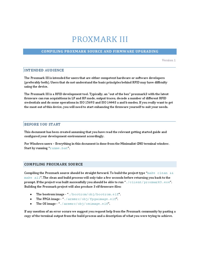 Compiling Proxmark Source and Firmware Upgrading v1 | PDF | Booting ...